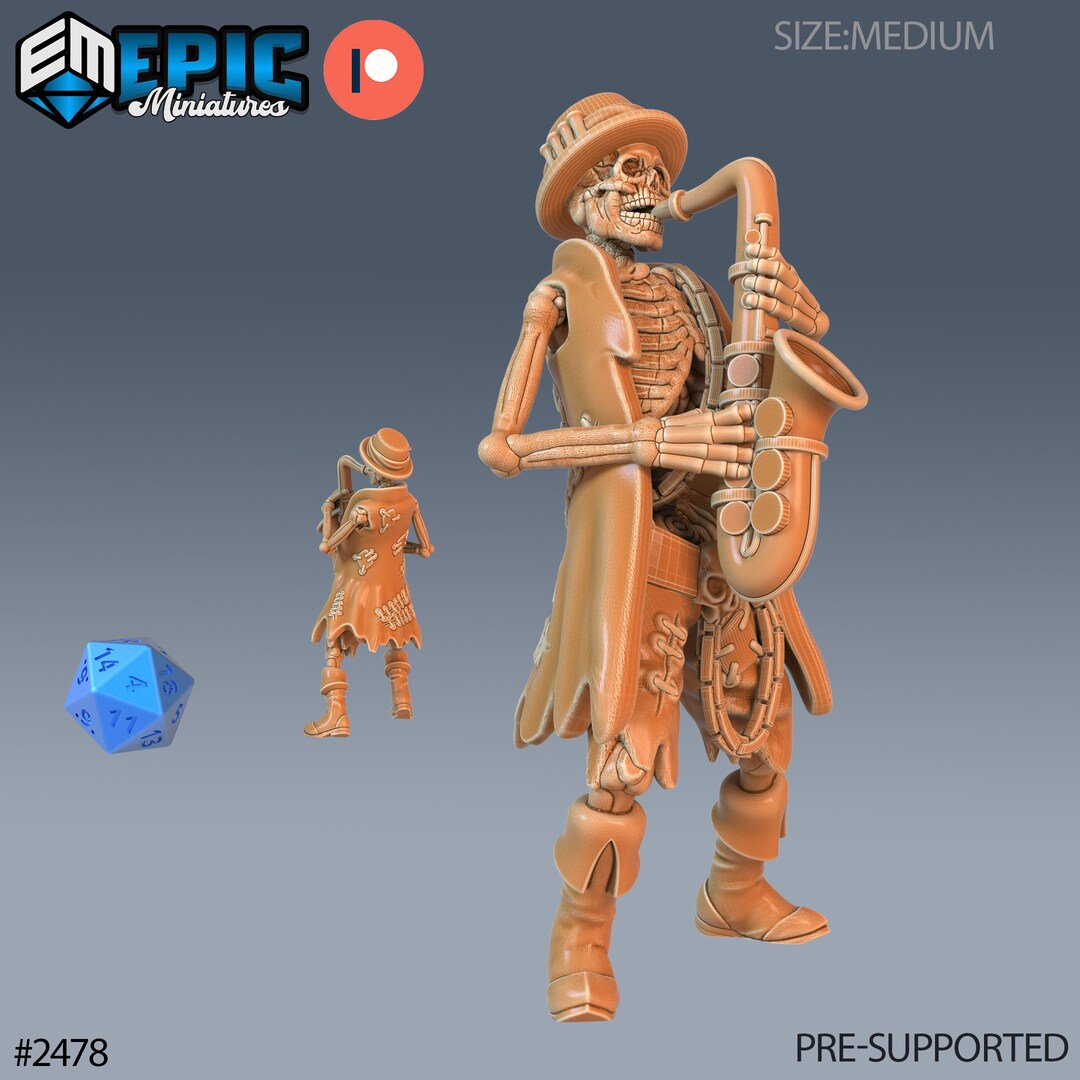 Skeleton Musician Miniature Skeleton Musician Saxophone Miniature for D ...