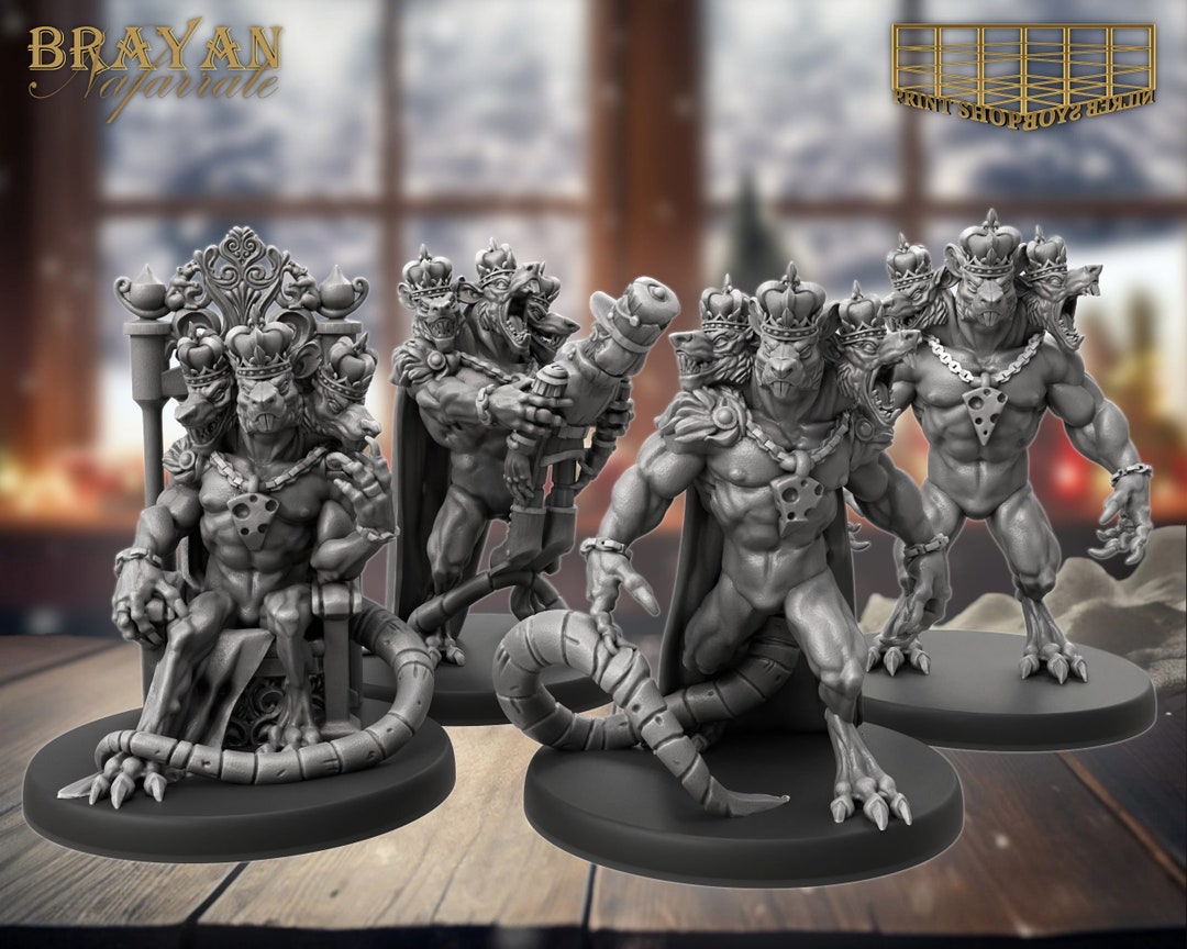 Rat King Miniature Set XMAS 3-headed Ratfolk Pack for D&D 5e ...