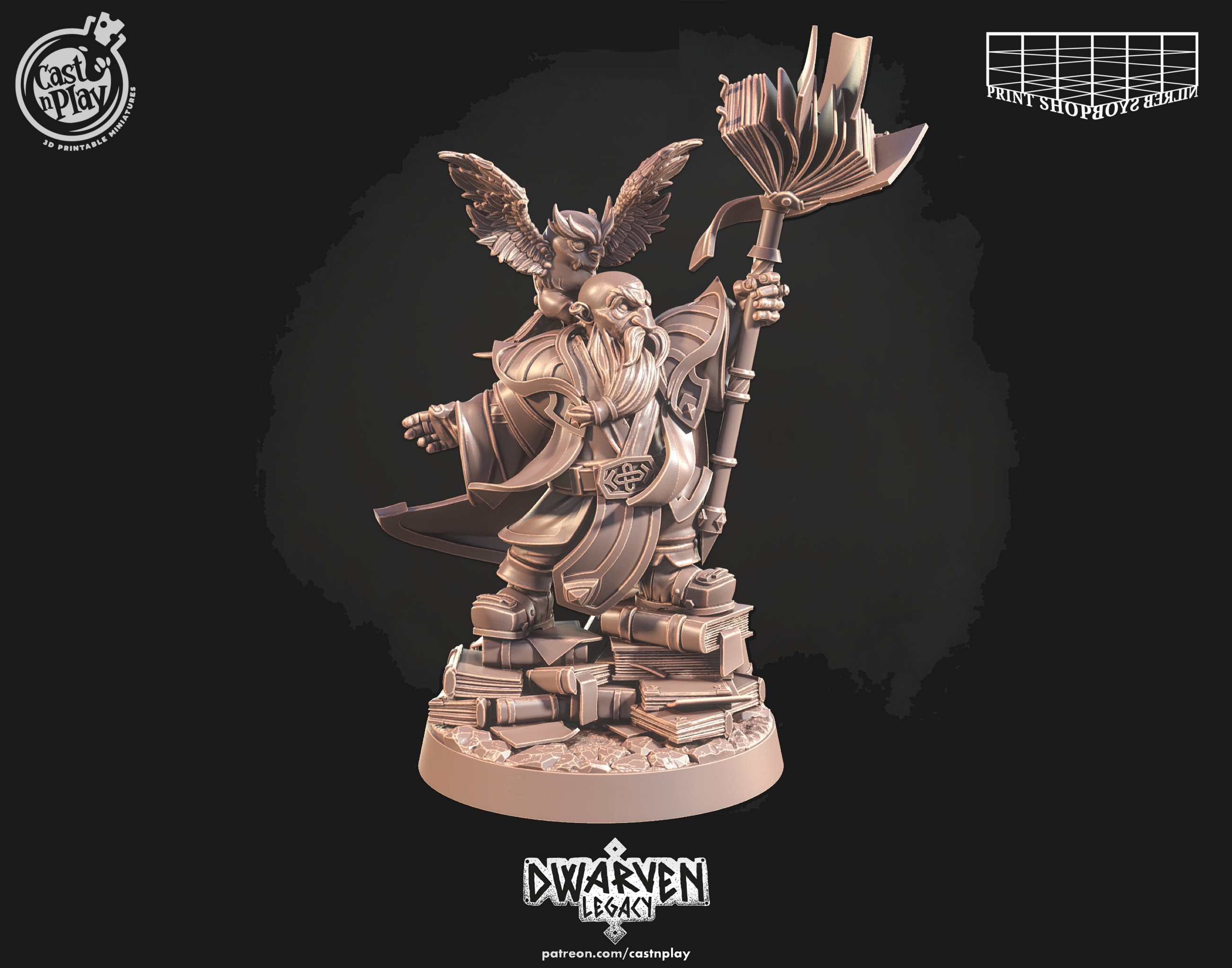 Dwarf Rider With War Hammer Miniature | Gold Dwarf Beast Master Boar ...