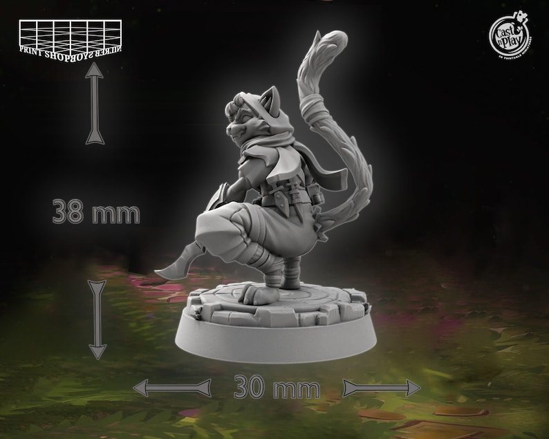 Catfolk Rogue Miniature | Tabaxi Assassin Figure | Woodland Heroes ...