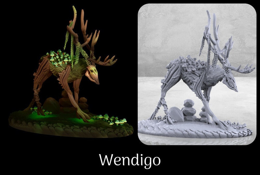 Undead Deer Miniature Undead Stag Miniature Tabletop Rpgs Like D&D or ...