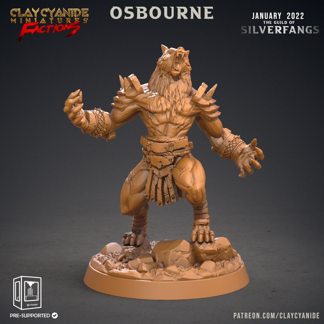 Wolf Folk Angry Werewolf Miniature Raging Werewolf Miniature for D&D 5e ...