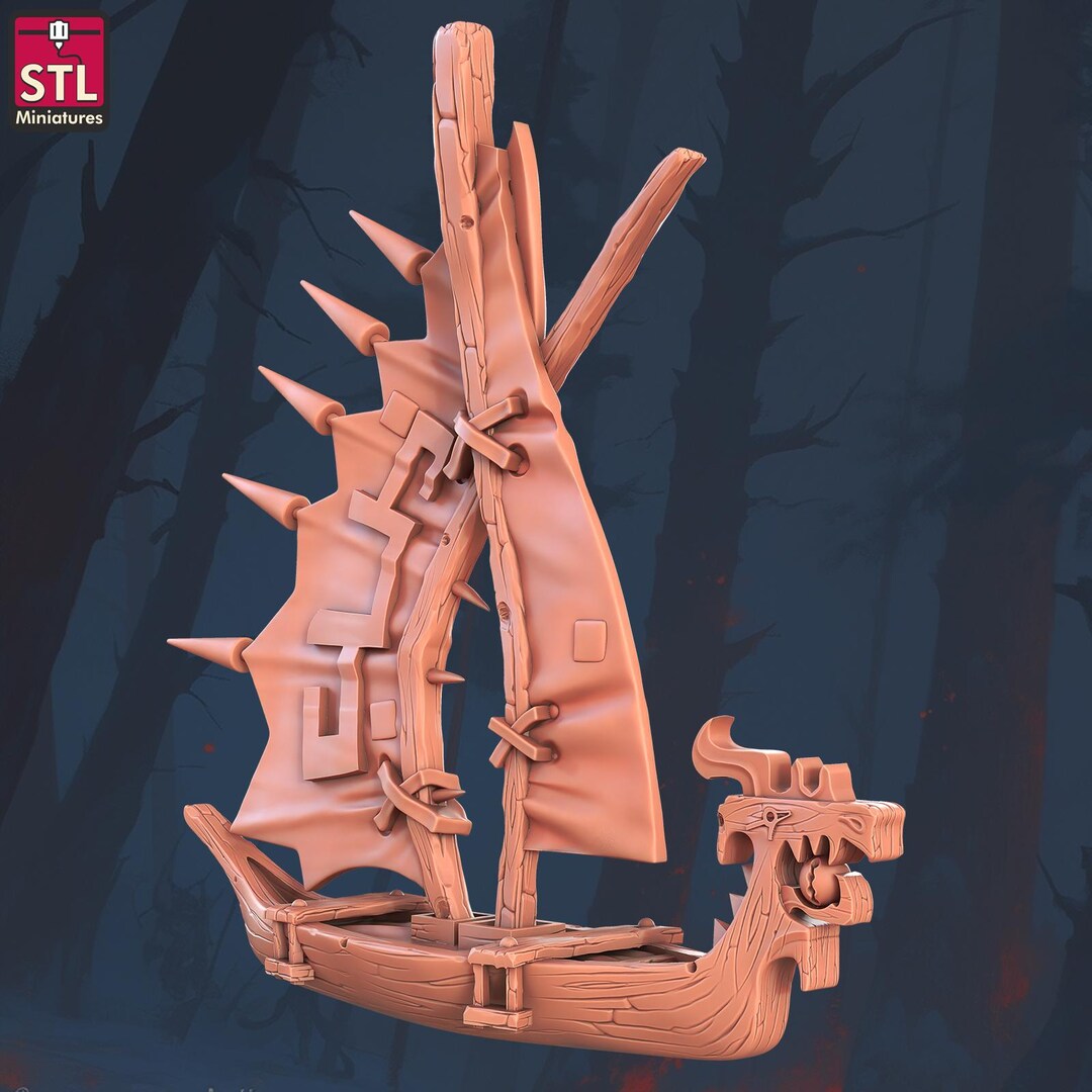 Exploration Boat Miniature | Lizardfolk Marsh Boat Miniature | Swamp ...