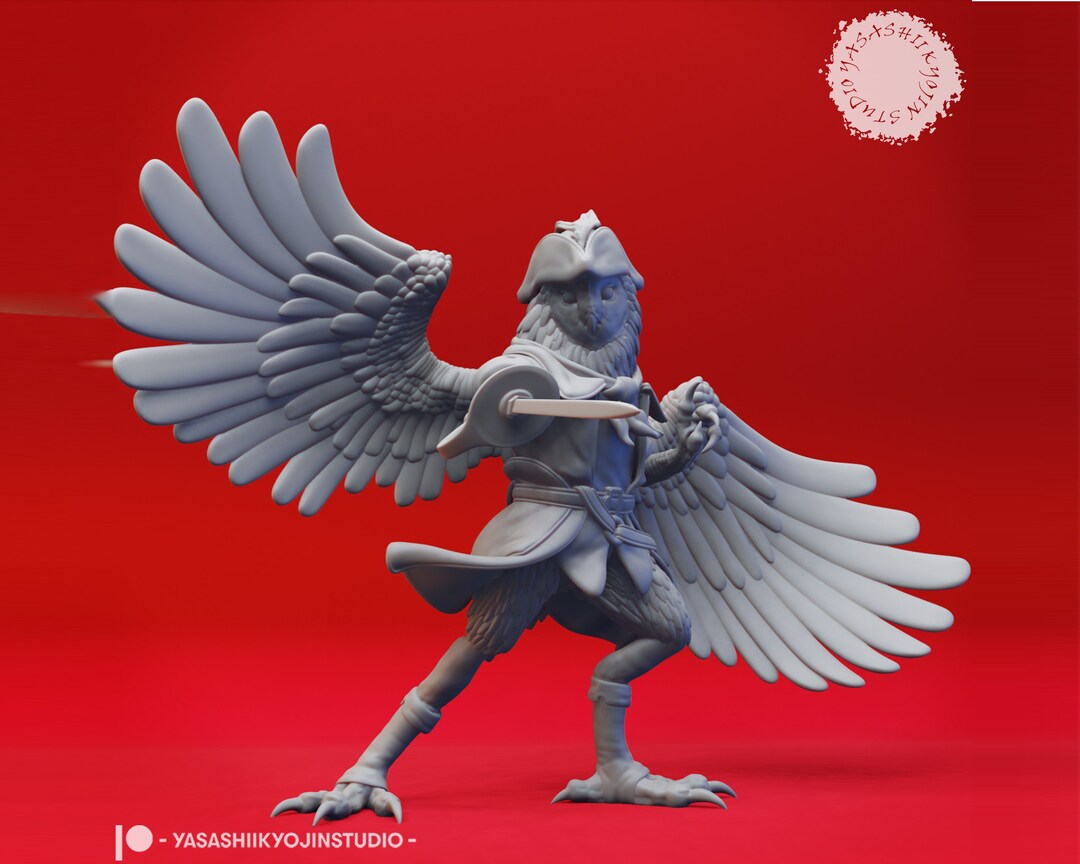 Owl Folk Fighter Miniature Owl Folk Fighter Miniature for D&D 5e ...