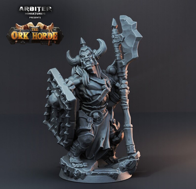 Orc Captain Miniature | Orc With Mount Miniature | for D&D 5e ...