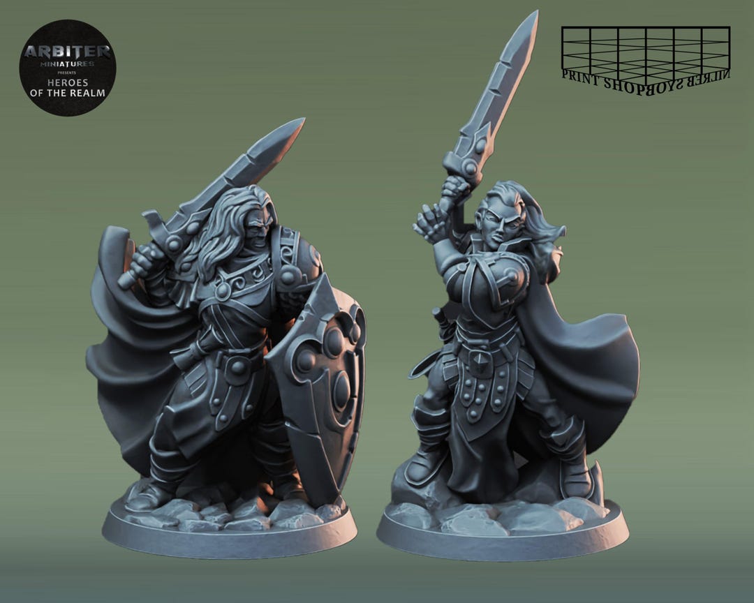 Heroic Fighters Miniature Set | Paladin Leader Figure Pack | Heroic ...