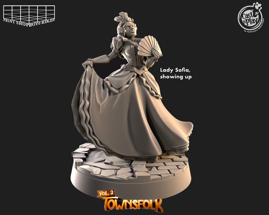 Elegant Lady Sofia Miniature Human Noble Woman Figure NPC Townsfolk for ...