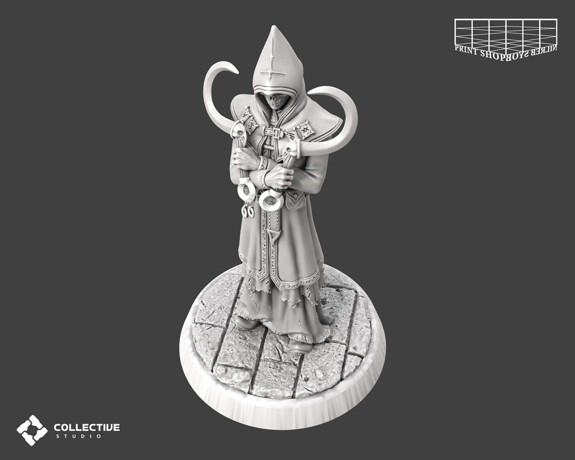 Shadow Cultist Miniature | Arzan Cultist With Skull Mask Figure | Npcs ...