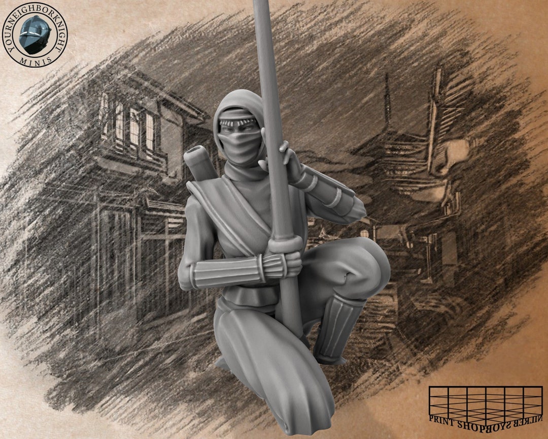 Katana Shinobi Miniature Female Sword Ninja for D&D 5e, Pathfinder and ...