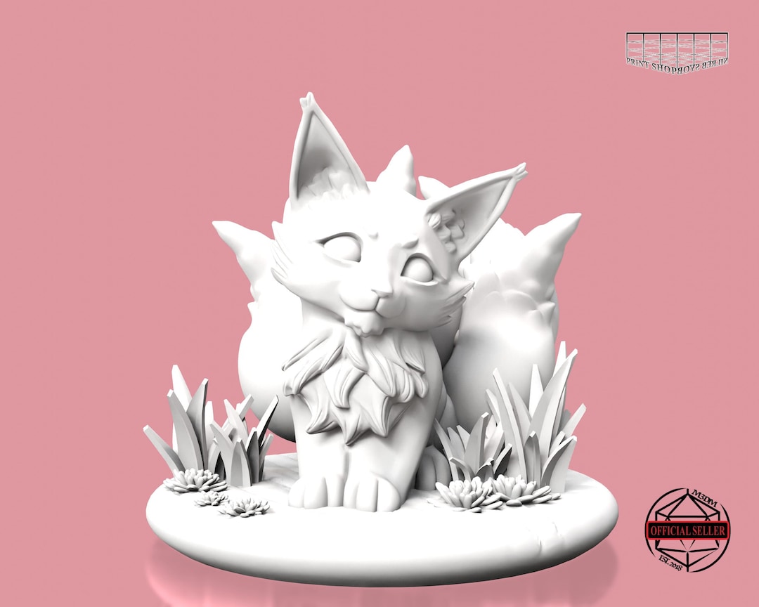 Baby Nine-tailed Fox Miniature Kitsune Miniature Monsters Baby Beasts ...