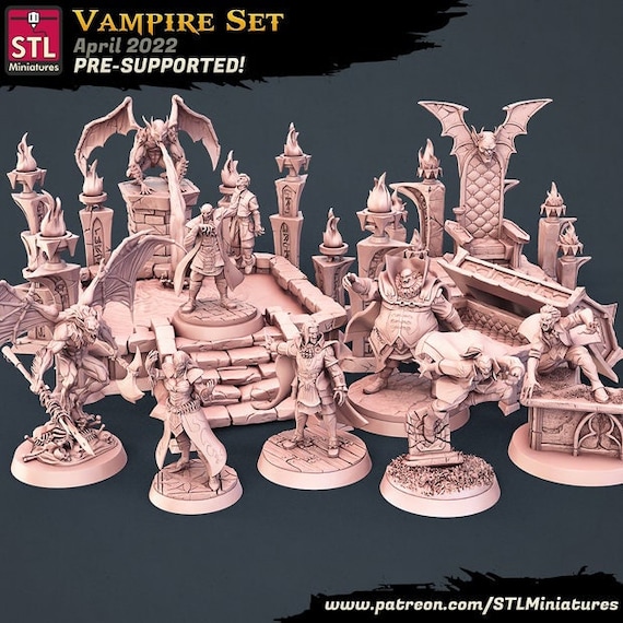 Vampire Vampire Set Tabletop Miniatures STL Miniatures - Etsy