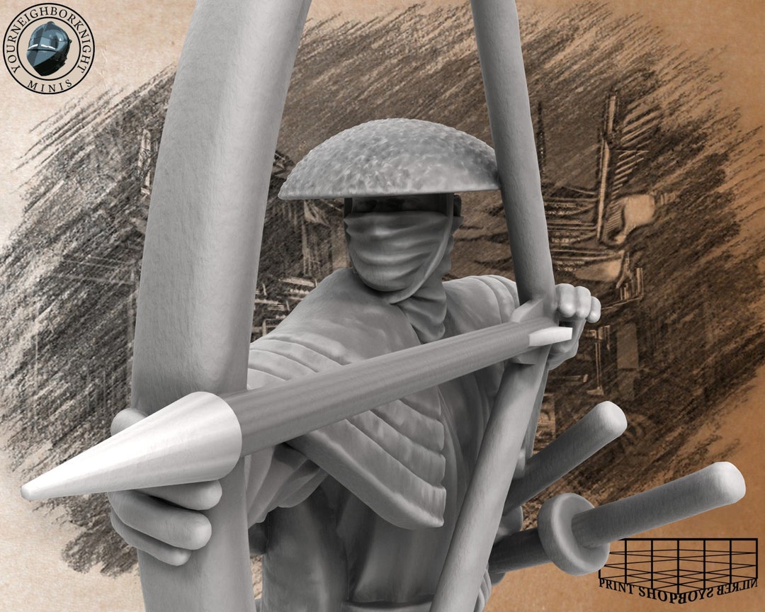 Ronin Samurai Miniature Mino Archer for D&D 5e, Pathfinder and Other ...