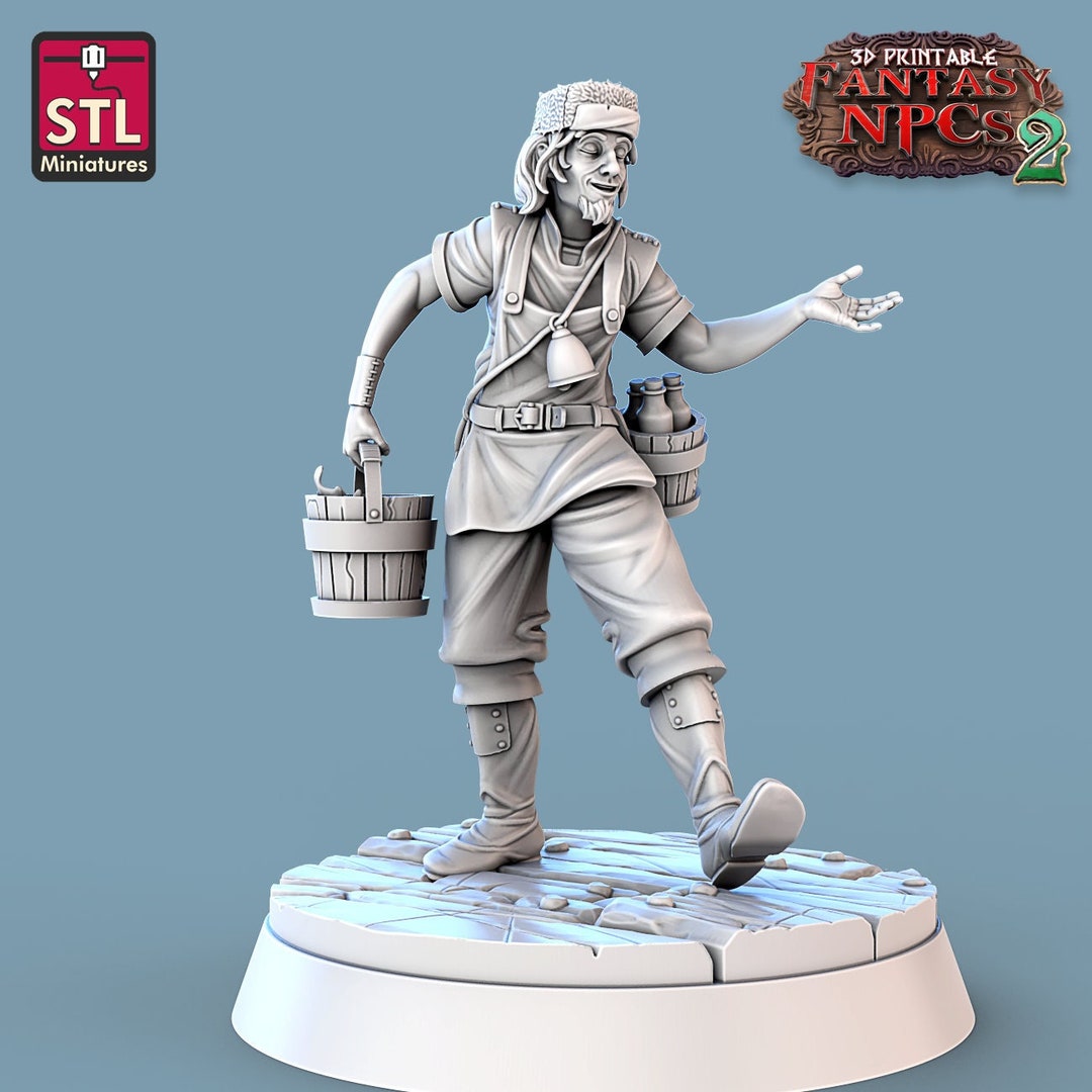 Dairy Farmer Miniature | Milkman Miniature | Townsfolk | NPC | for D&D ...