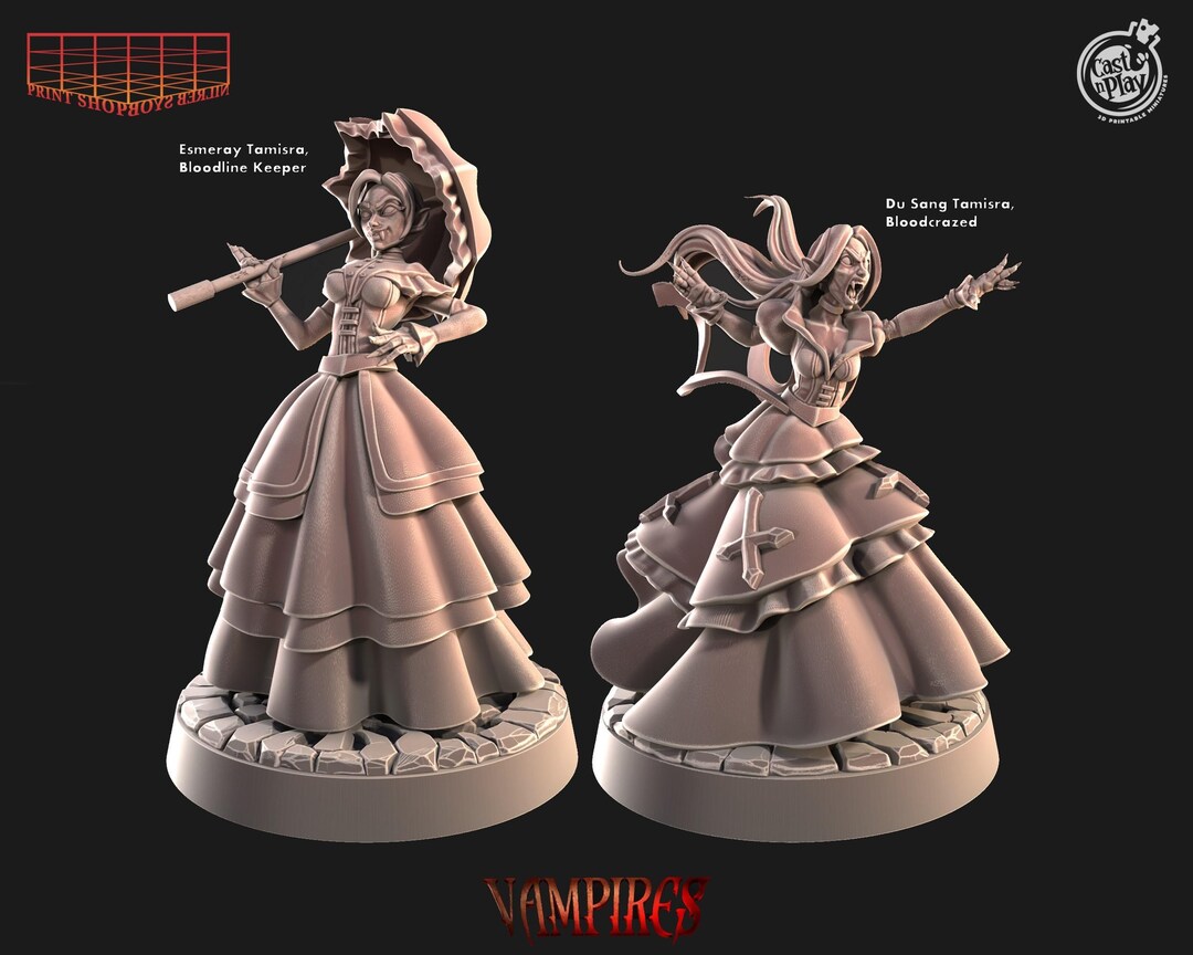 Elegant Vampire Lady Miniature Set | Female Vampire Countess Sisters ...