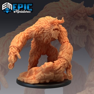 Yeti Miniature | Yeti Roaring Miniature | for D&D 5e, Pathfinder and ...