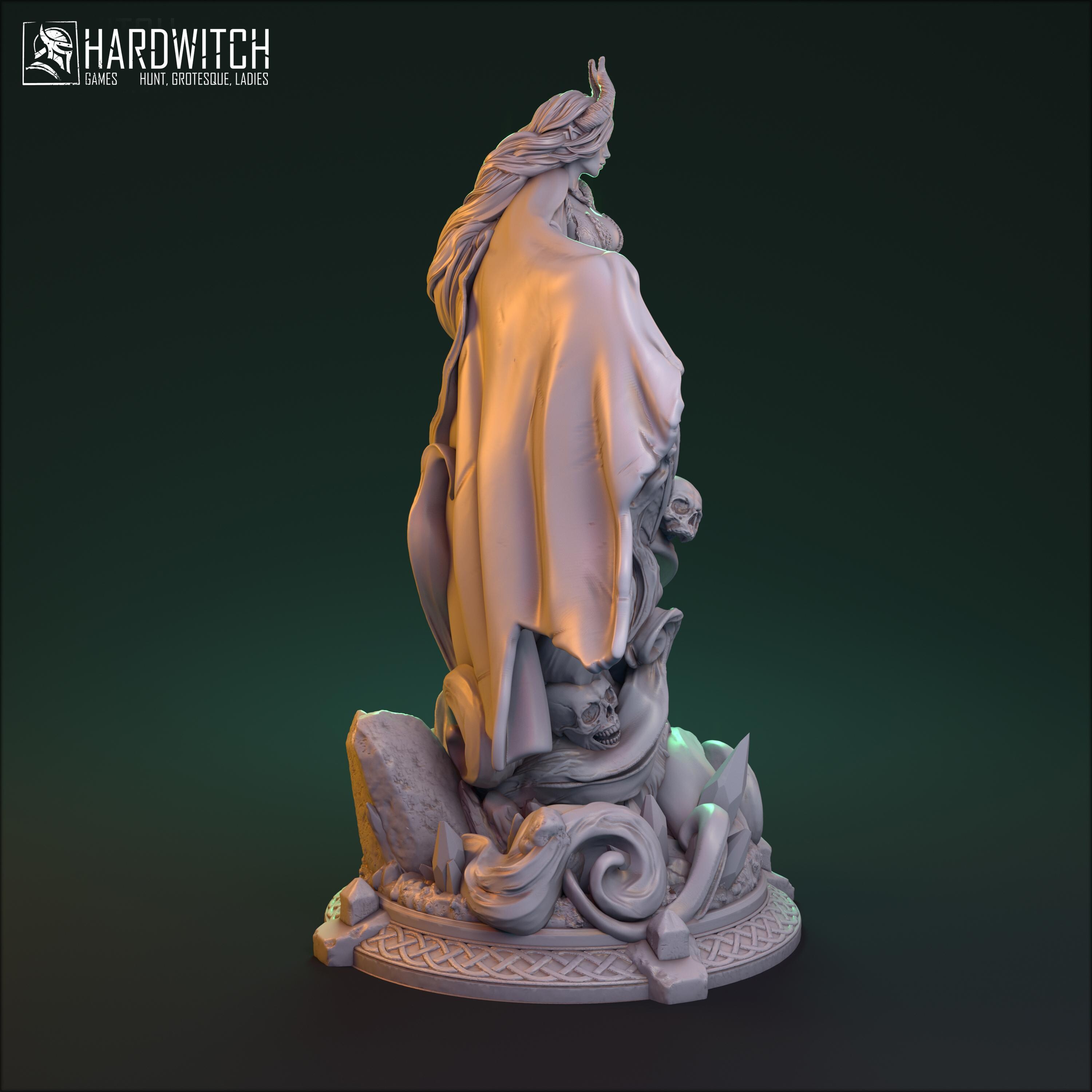 Tiefling Necromancer Miniature | Demonic Female Dark Wizard Figure ...