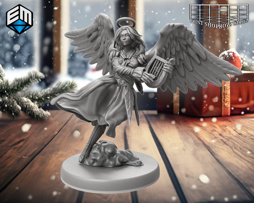 Holy Angel With Harp Miniature Female Angel With Harp Miniature for D&D ...