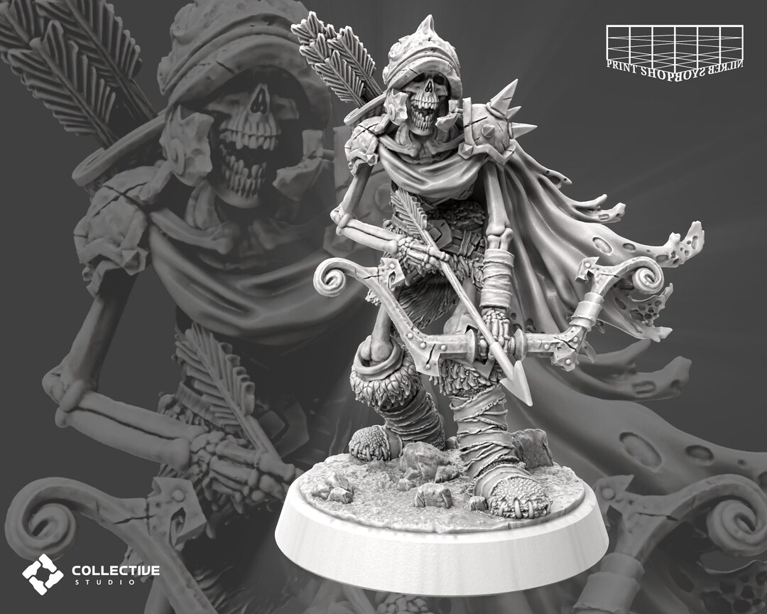Skeleton Archer Miniature | Undead Bow Fighter Miniature | Detailed ...