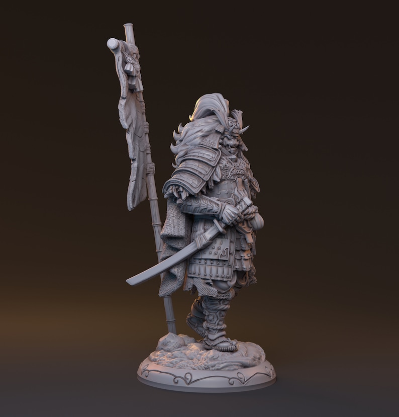 Samurai in Yoroi Armor Miniature | Armored Lion Ronin Miniature | for D ...