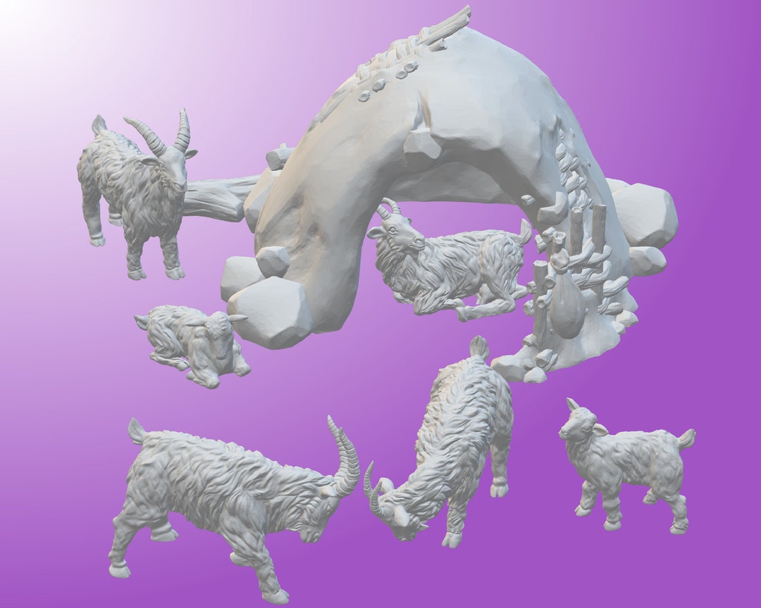 Goat Miniature Set Goat Miniature Pack for D&D 5e, Pathfinder and Other ...