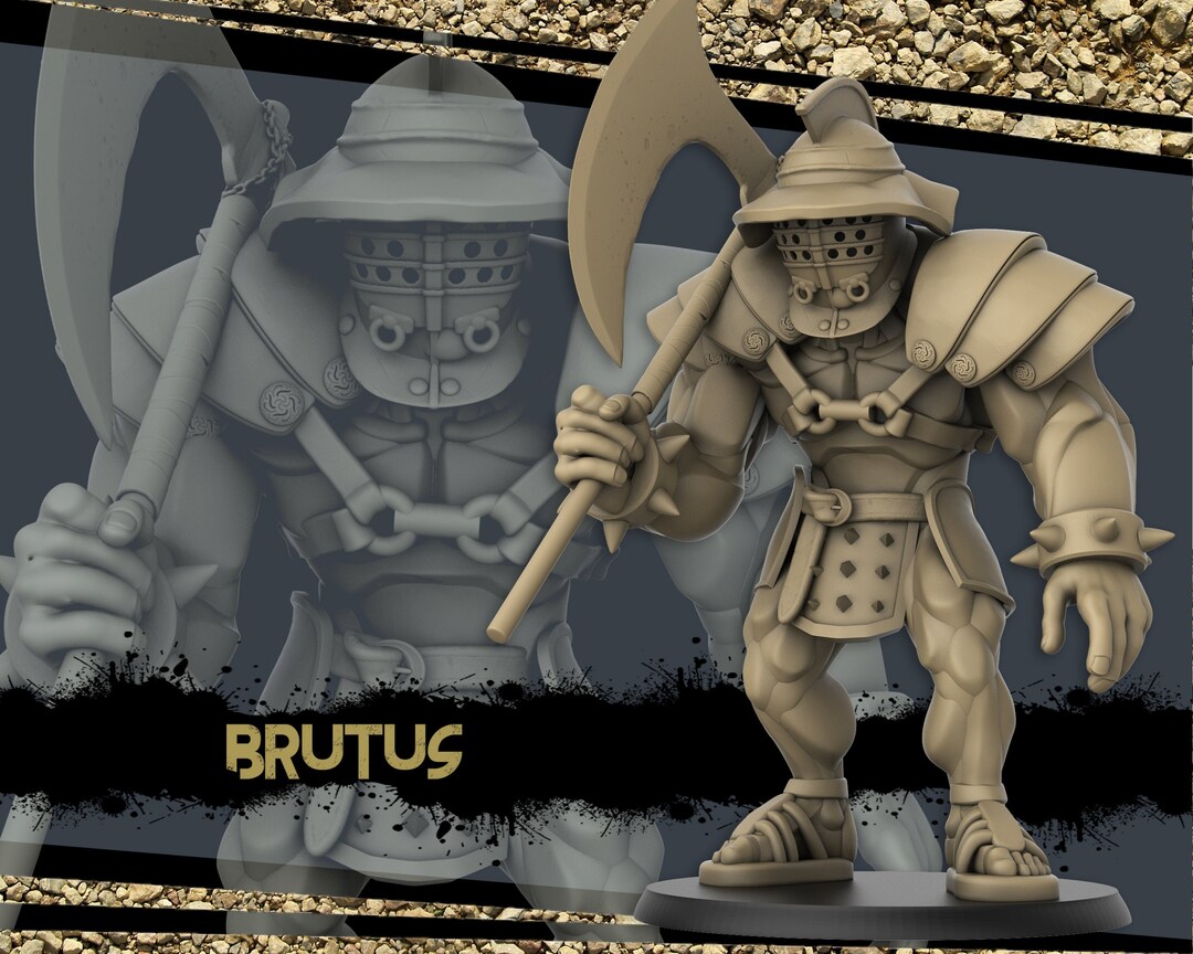 Brutus Gladiator With Great Ax Miniature Half Giant Barbarian Glorious ...
