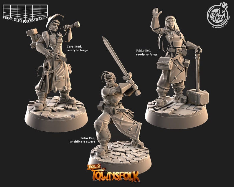 Master Blacksmith Carol With Hammer Miniature | Female Blacksmith ...