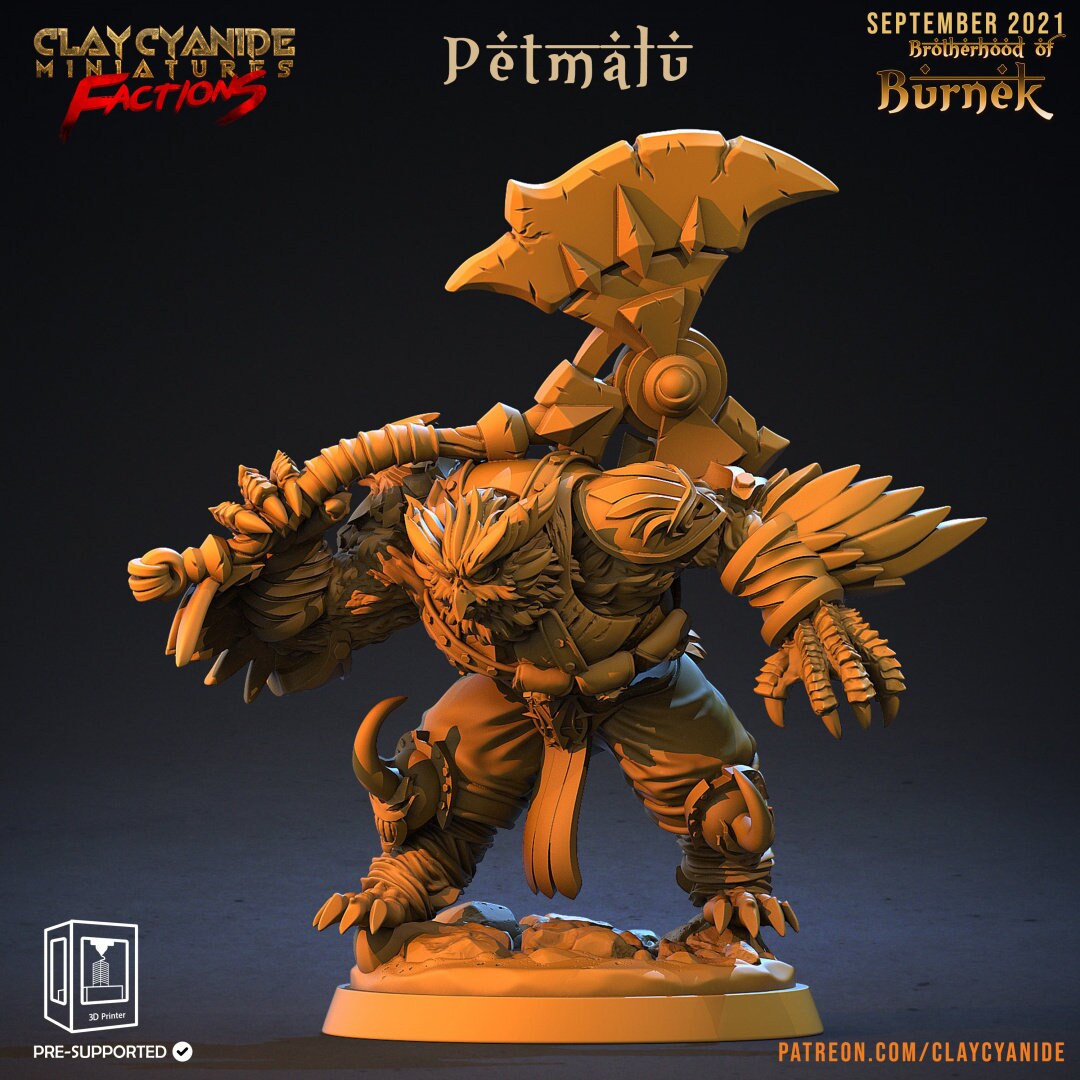 Owlfolk Barbarian Miniature | Owlin Berserker Miniature | for D&D 5e ...