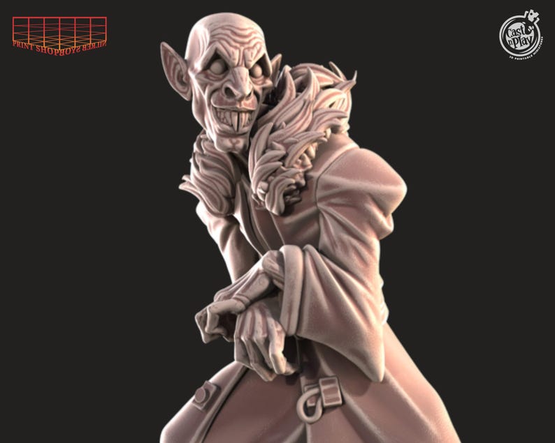 Ancient Vampire Master Miniature | Vampire Oldmaster With Undead Dragon ...