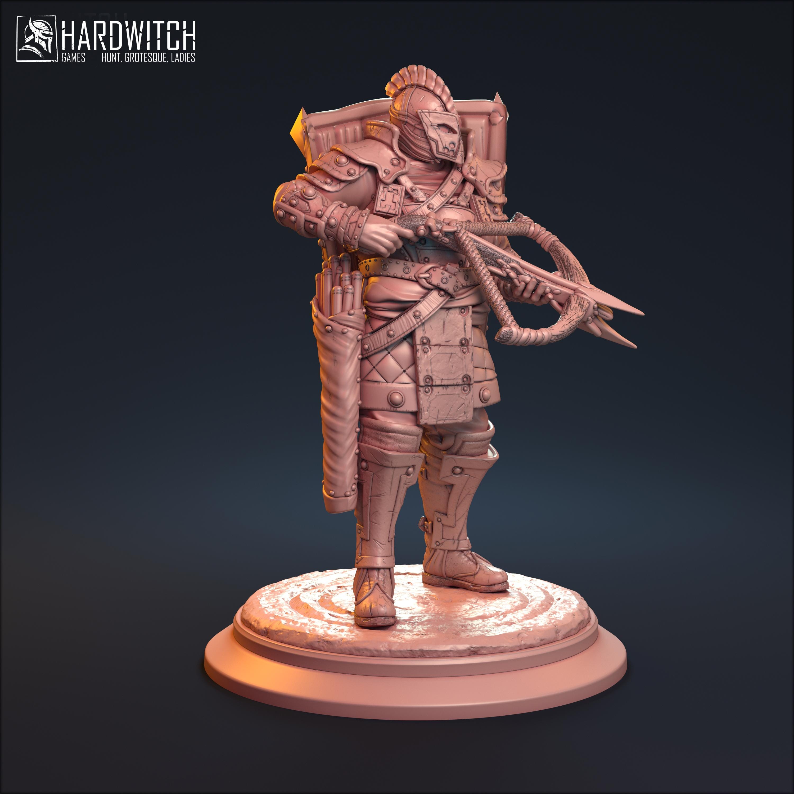 Crossbow Ranged Fighter Gallat Miniature | Armored Archer With Shield ...