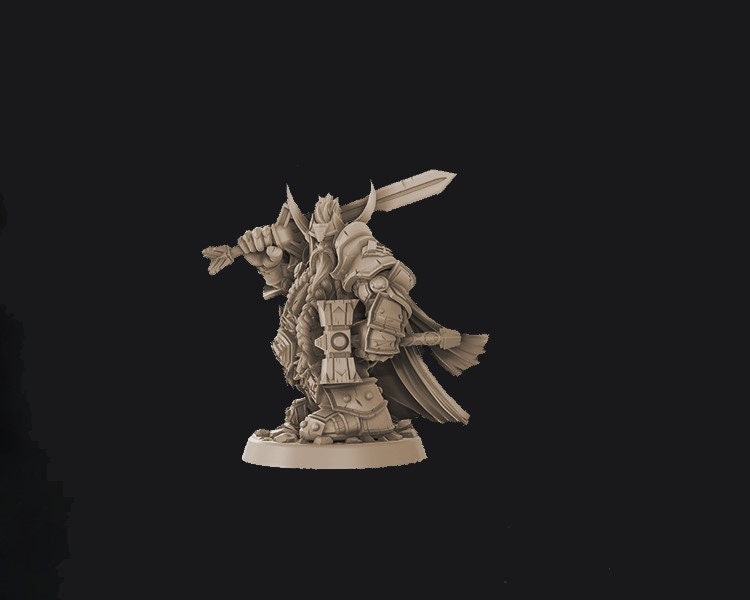 Dwarf Rider With War Hammer Miniature | Gold Dwarf Beast Master Boar ...