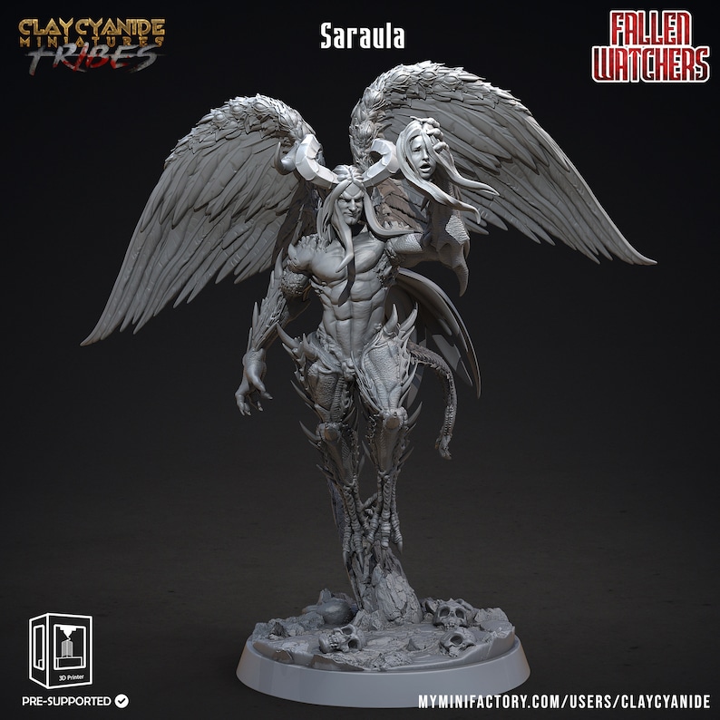 Demon Warrior Miniature | Horned Devil Miniature | Devils and Demons ...