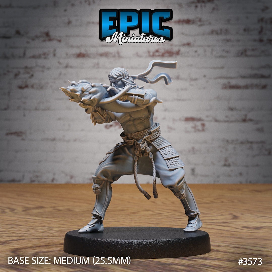 Fireball-creating Monk Miniature | Fire Style Kung Fu Fighter Figure ...