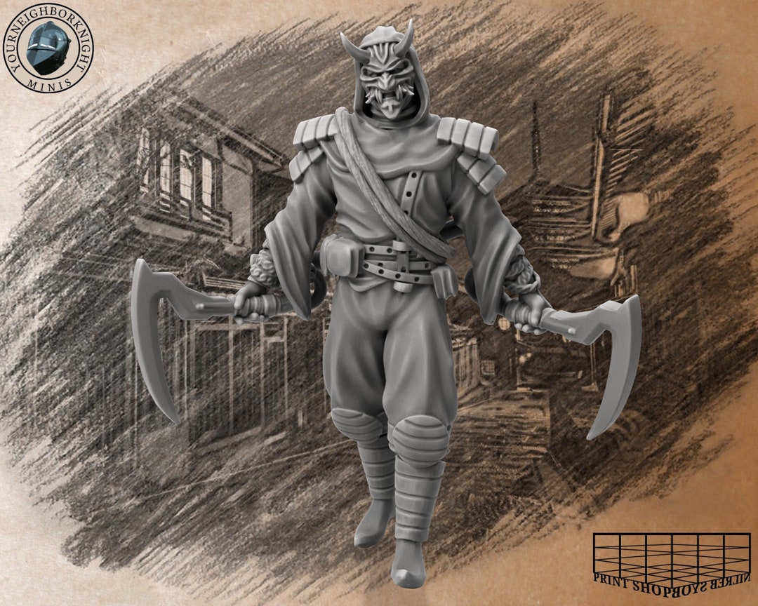 Oni With Sickle Weapons Miniature Yokai Demon Miniature for D&D 5e ...