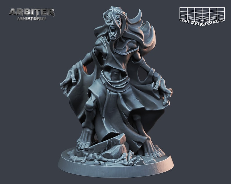 Female Ghost Miniature | Undead Horror | for D&D 5e, Pathfinder and ...