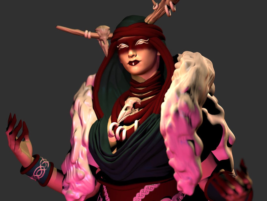 Druid Miniature | Female Druid Miniature | Heroic Character | Tabletop ...