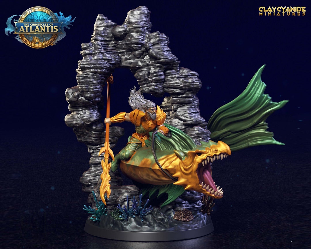 Sea Warrior Veteran Miniature Atlantean Knights Miniature for D&D 5e ...