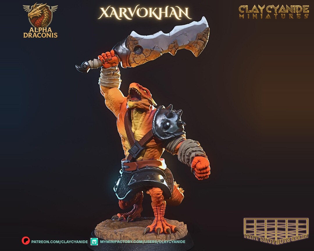 Barbarian Half-dragon Miniature | Dragonborn Longsword Fighter Figure ...