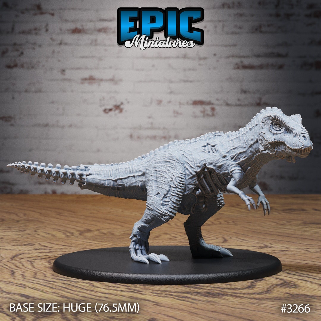 Lurking Undead Dinosaur Zombie T-rex Walking Miniature for D&D 5e ...