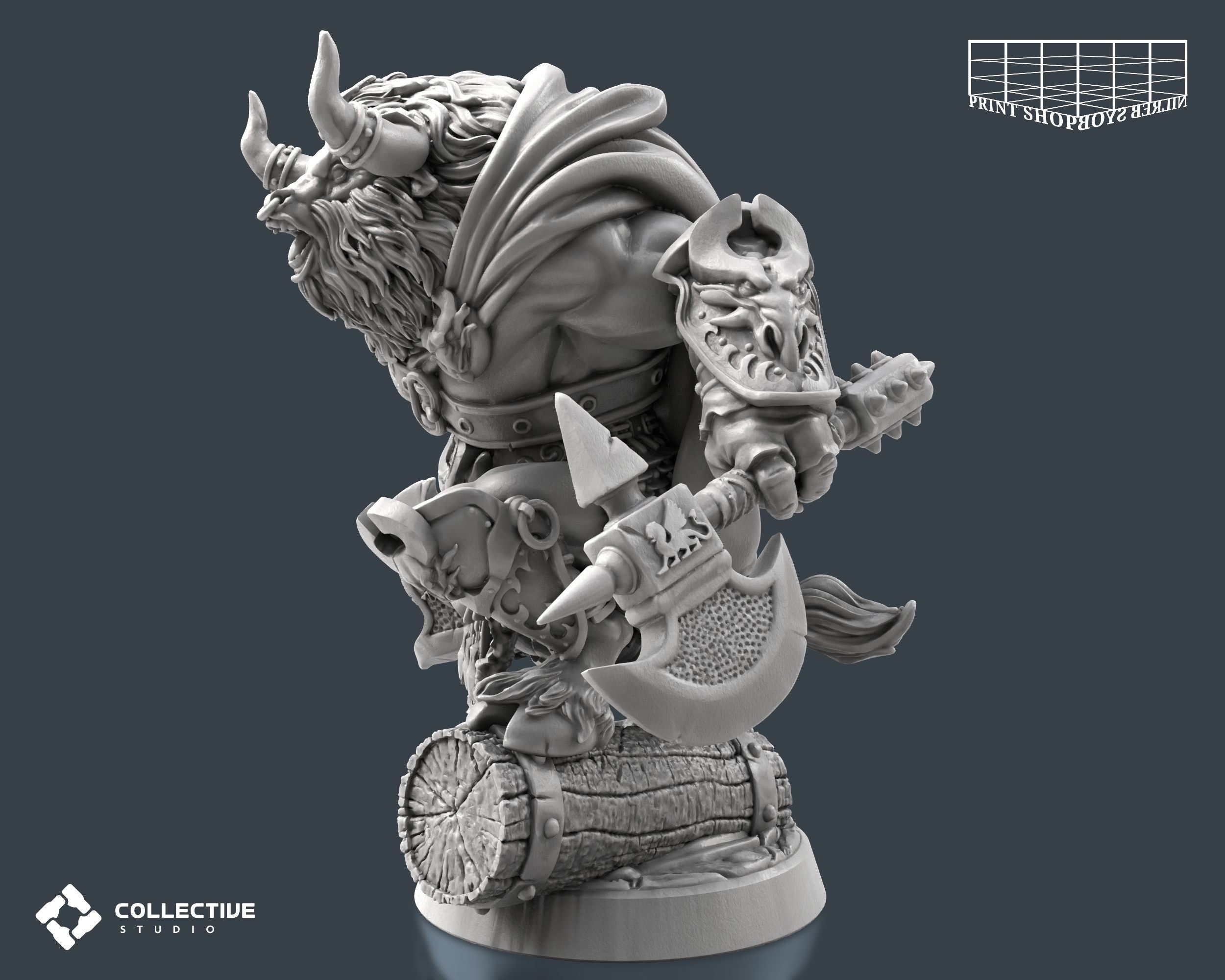 Minotaur Ax Fighter Miniature | Minotaur Gladiator Figure | Heroic ...