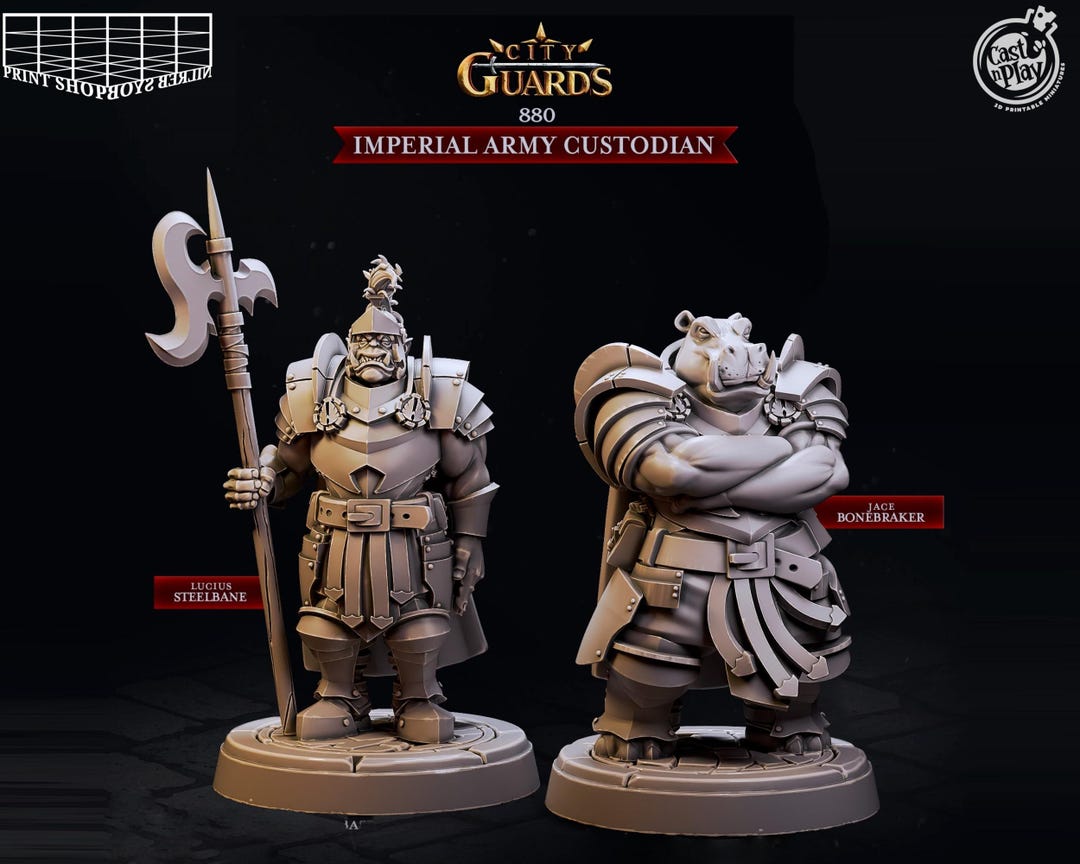 Main Gate Guards Miniature Set Fantasy City Guard Custodians Figure ...