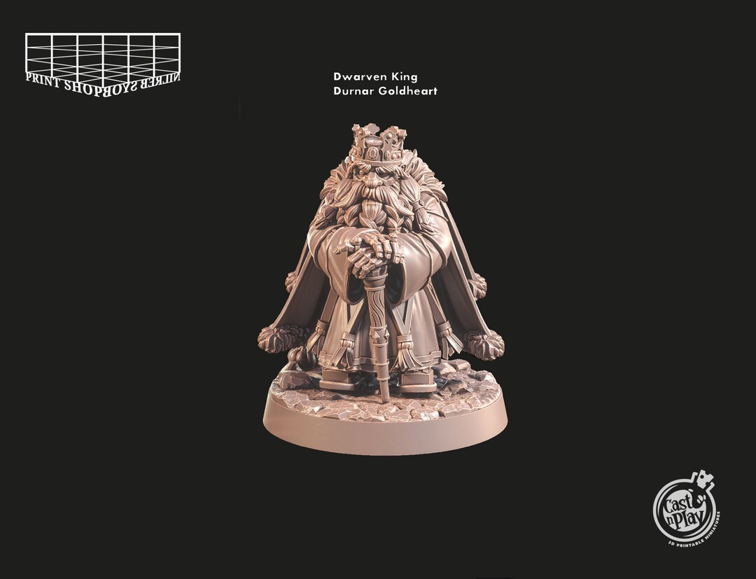 Peaceful Dwarf King Miniature Wise King of the Underdark With Throne ...