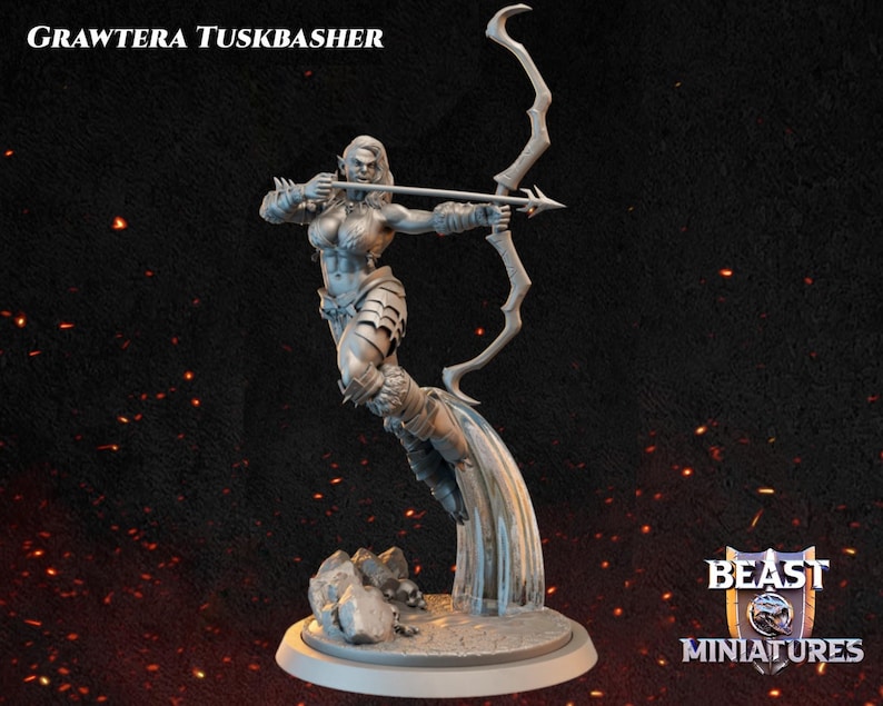 Ork Kriegerin Miniatur Female Orc Javelin Thrower Miniature - Etsy