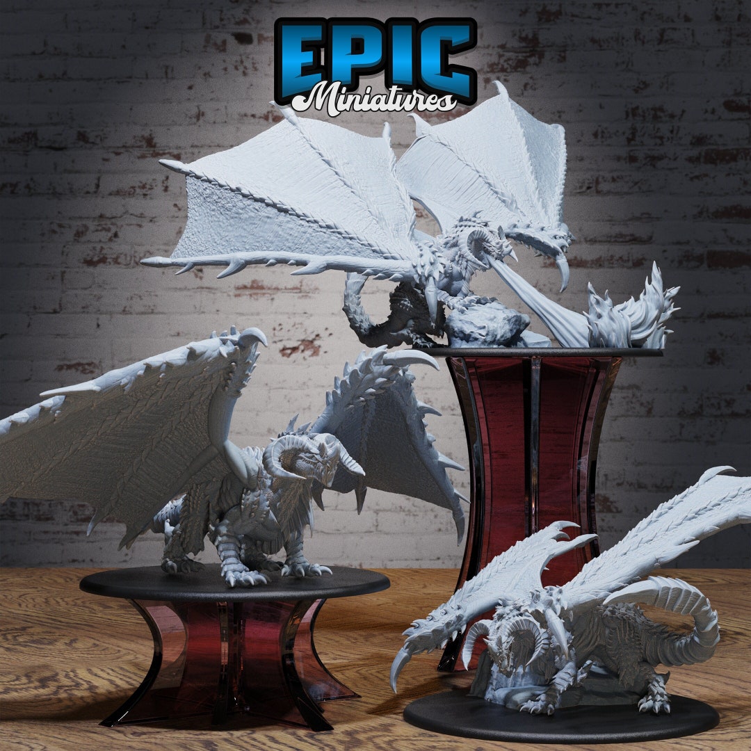 Black Dragon Miniature Set | Calamity Dragon Figure Pack | for D&D 5e ...
