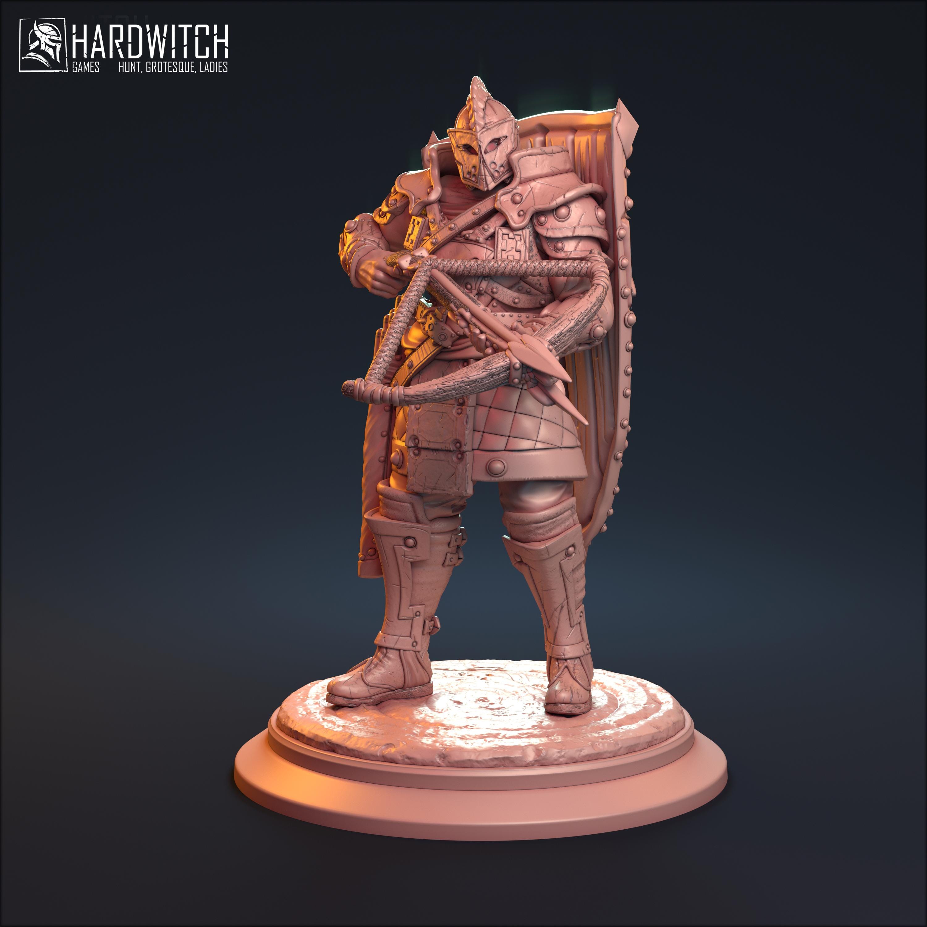 Crossbow Ranged Fighter Gallat Miniature | Armored Archer With Shield ...