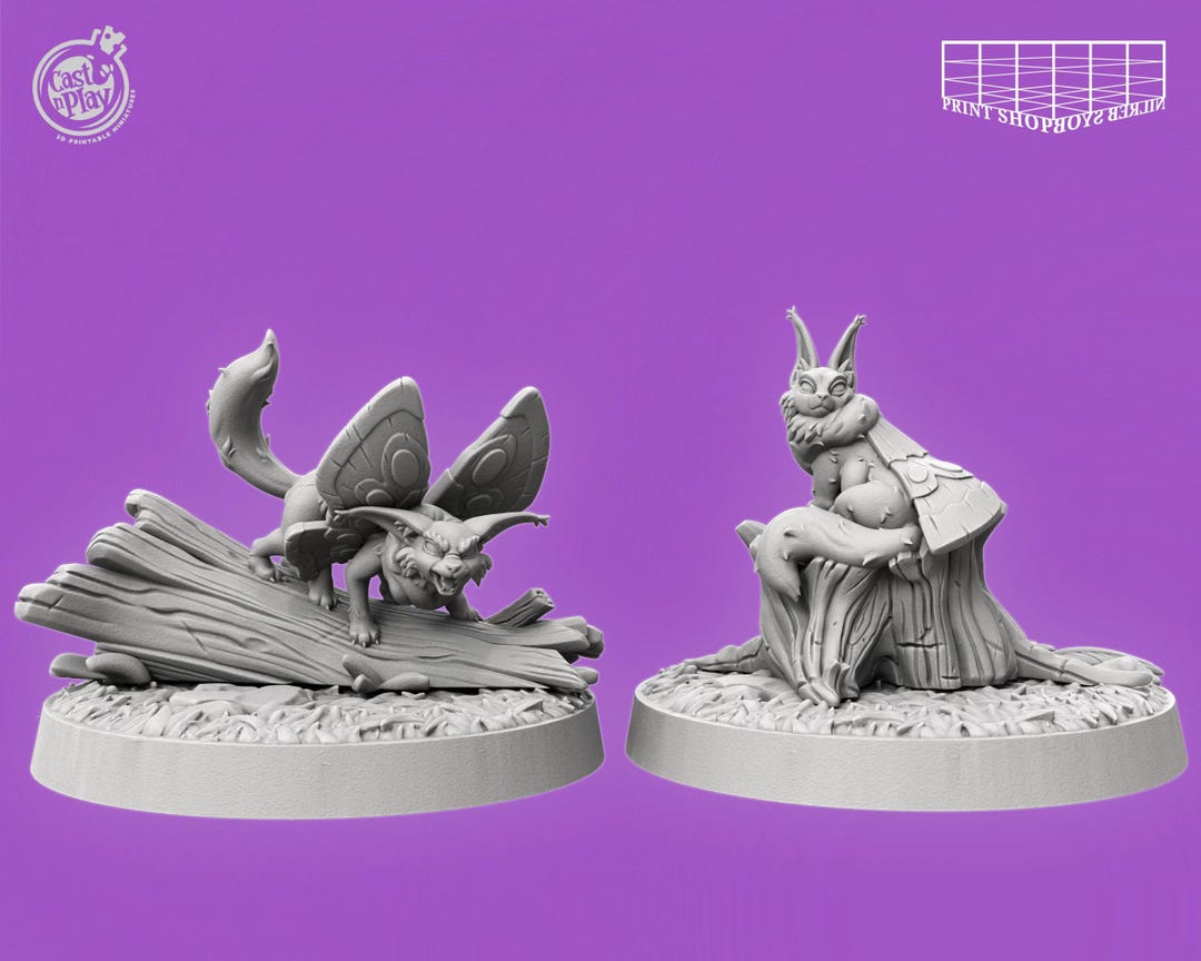 Butterfly Kitten Miniature Set | Moth Cat Figure Pack | Fey Companion ...