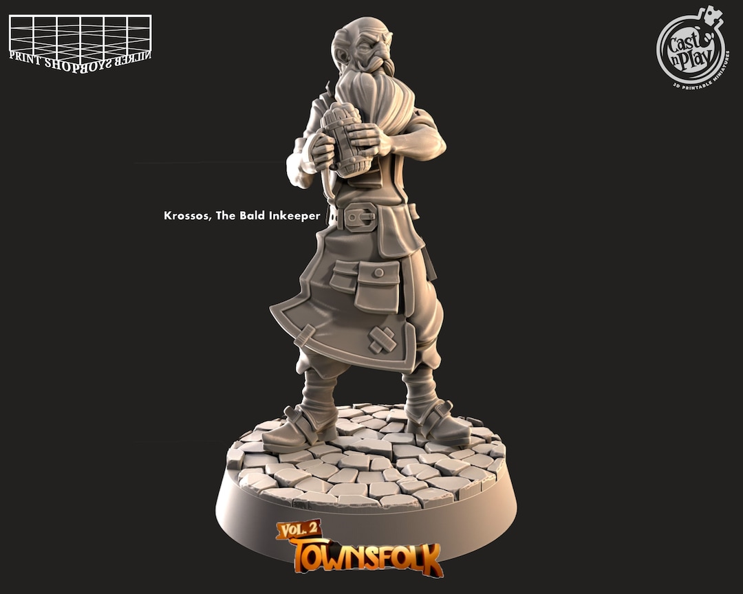 Cozy Dwarven Bartender Figure of Tavern | NPC Townsfolk | for D&D 5e ...