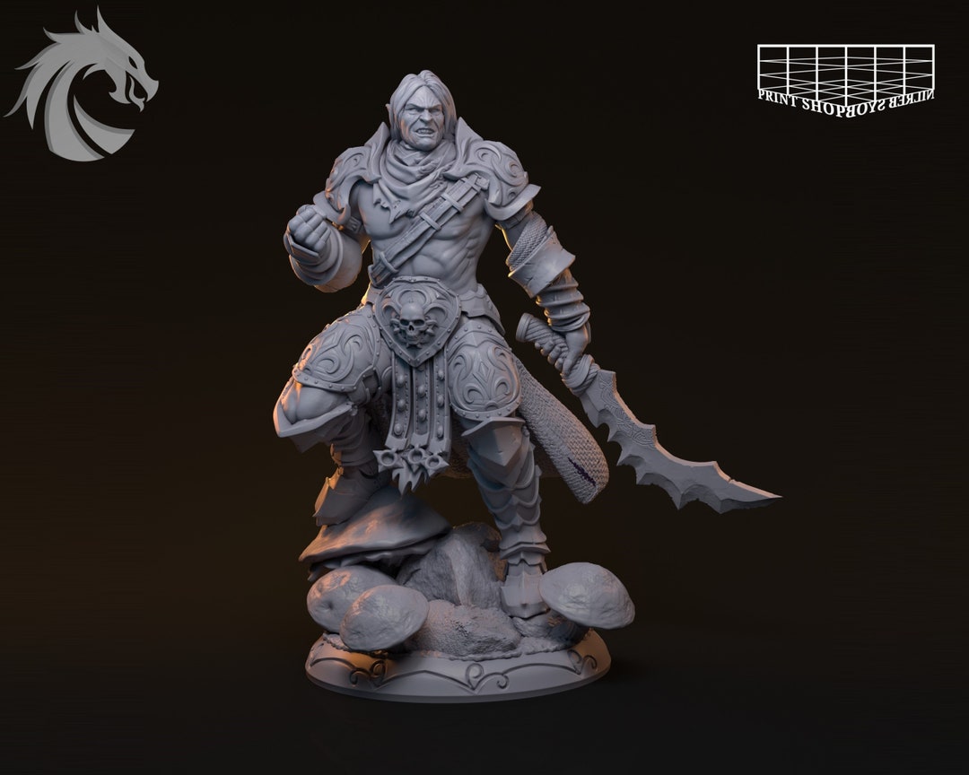 Elf Swordsman Miniature Dark Elf Barbarian Miniature for D&D 5e ...