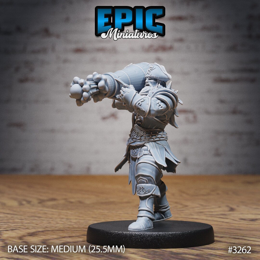 Cursed Captain With Cannon Miniature Canon Commander for D&D 5e ...