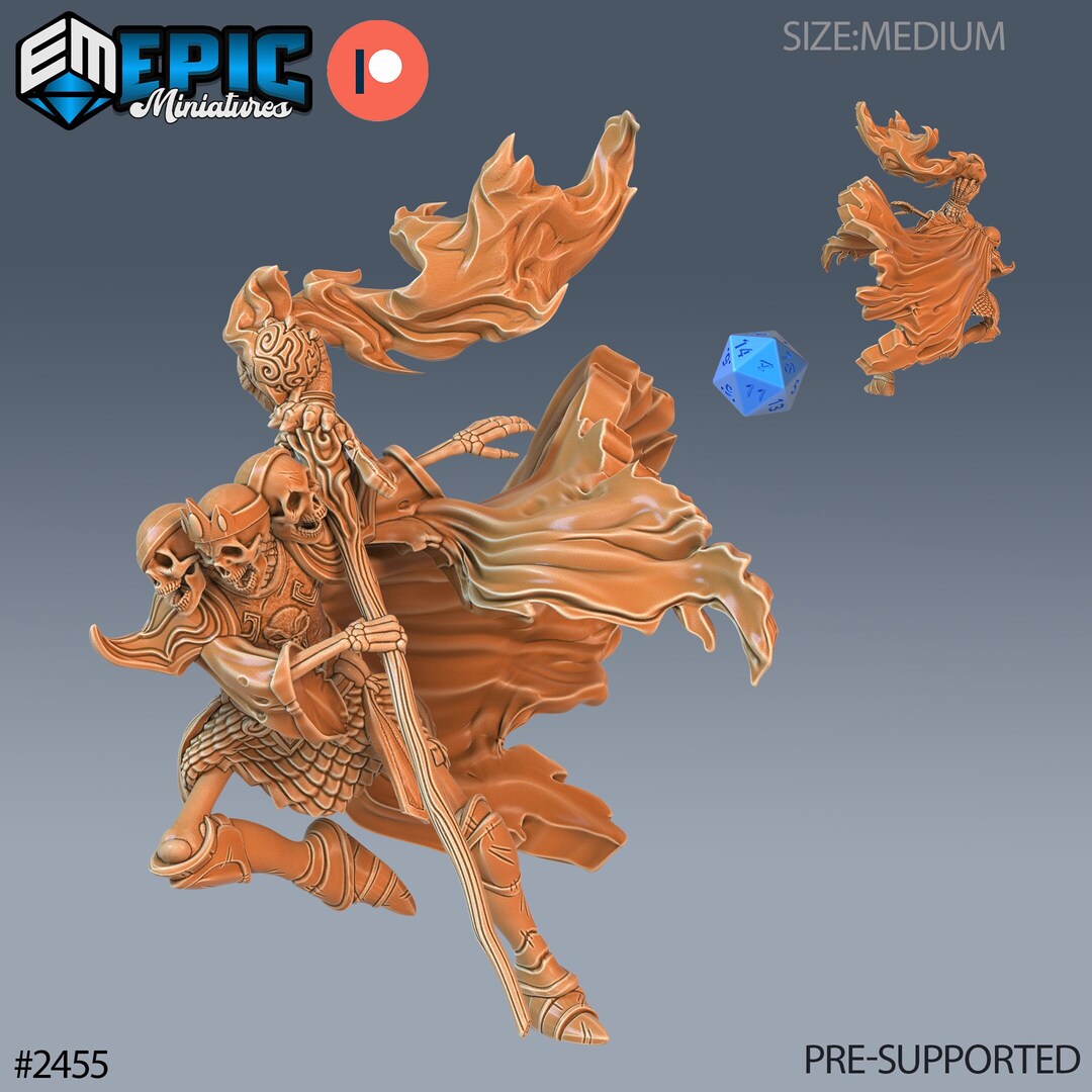 Skeleton King Miniature Skeleton Skull King Magic Miniature for D&D 5e ...