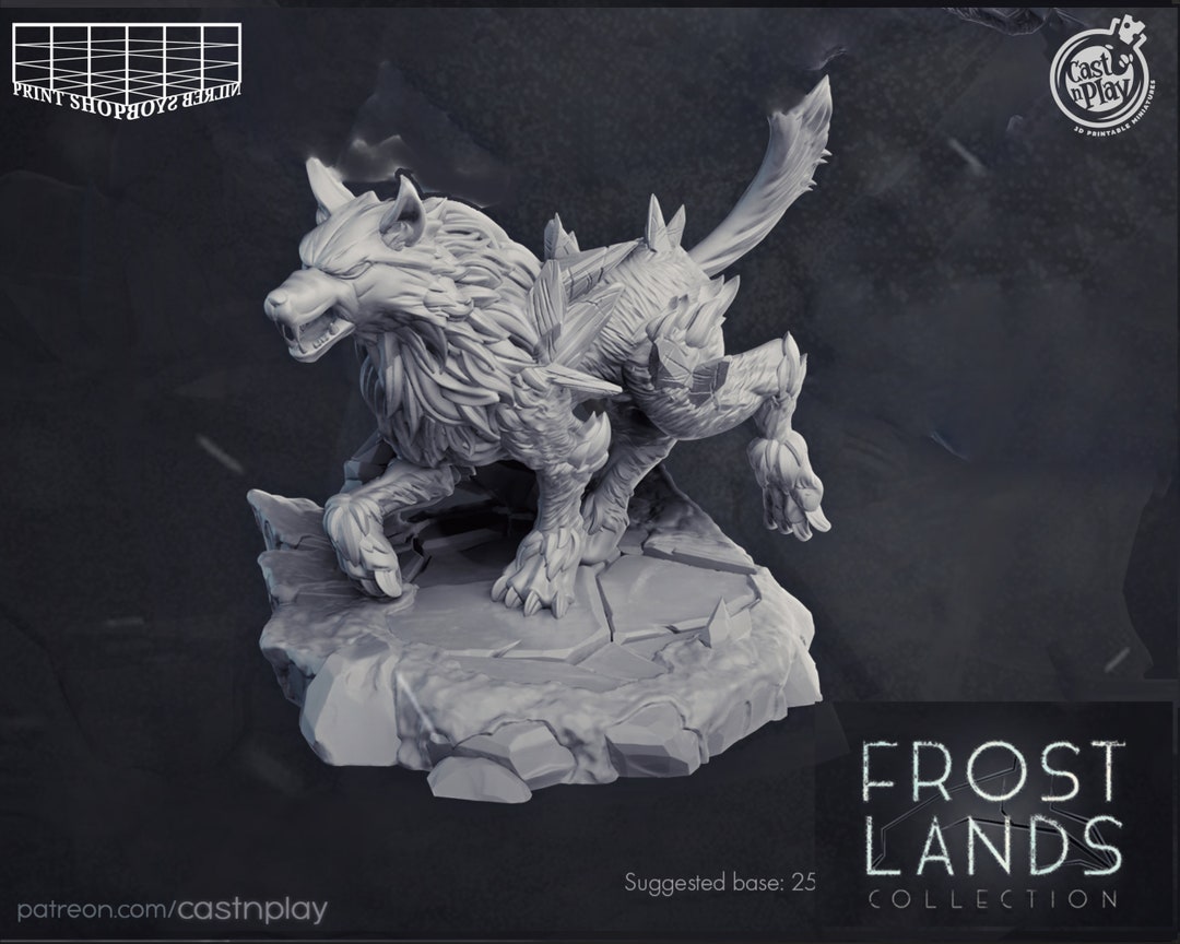Frost Wolf Running Miniature | Dire Wolf Figure Pack | 3 Poses ...